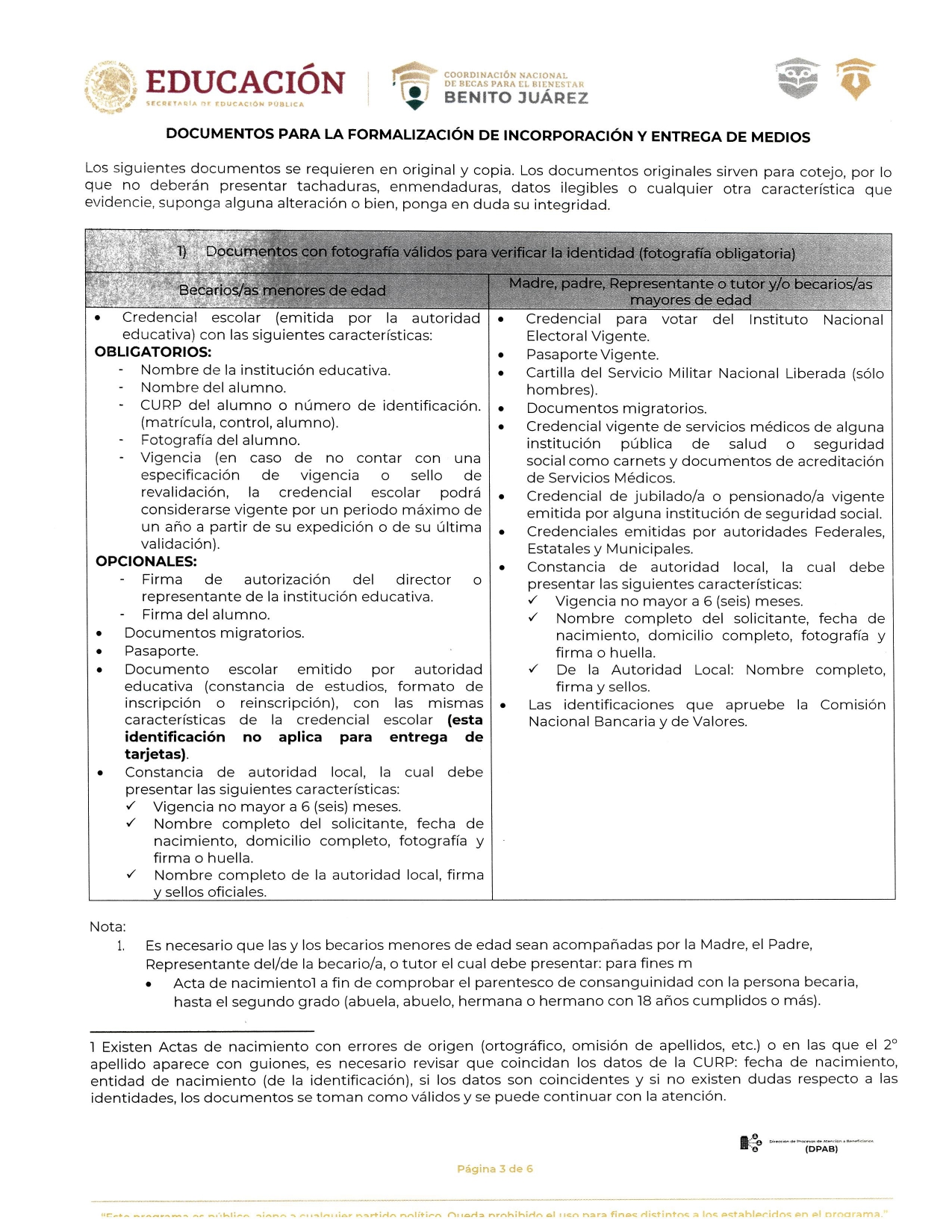 CONVOCATORIA DE ENTREGA DE TARJETAS DEL BANCO BIENESTAR A INCORPORACIÓN AL PROGRAMA DE BECAS ...